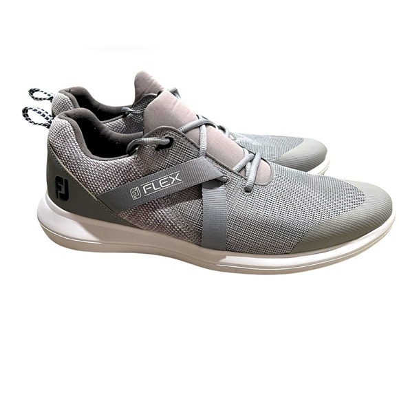 FootJoy | Shoes | Footjoy Fj Flex Mens Spikeless Golf Shoes Gray White ...